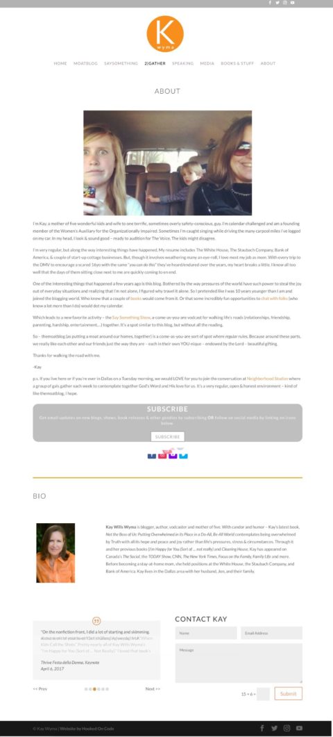 Kay Wyma | Website Redesign - Hooked On Code