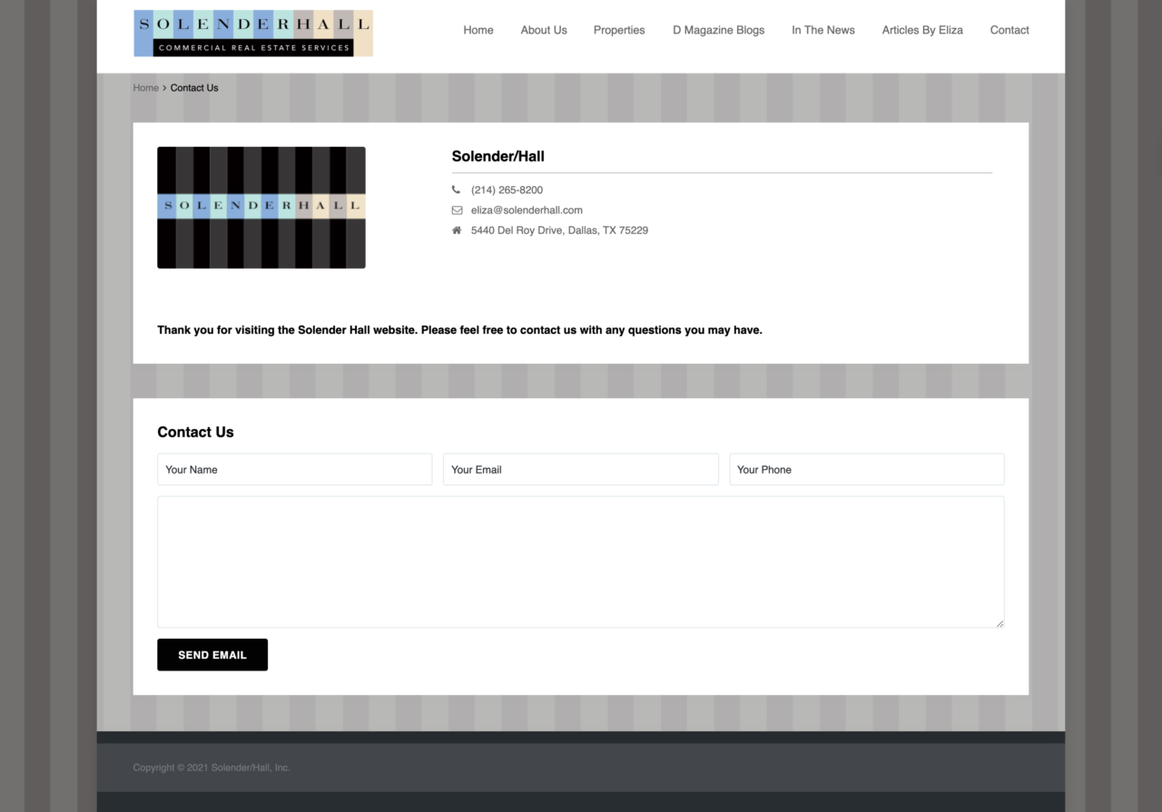 Solender Hall | Website Redesign - Hooked On Code